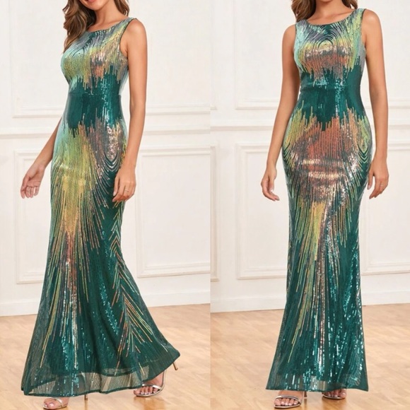 Dresses | Luxe Mermaid Hem Party Formal Sequins Dress | Poshmark
